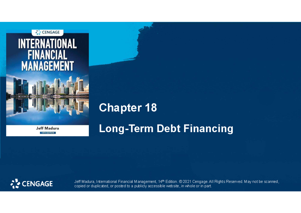 Chapter 18: Debt Financing Insights - Int'l Financial Mgmt (Madura ...