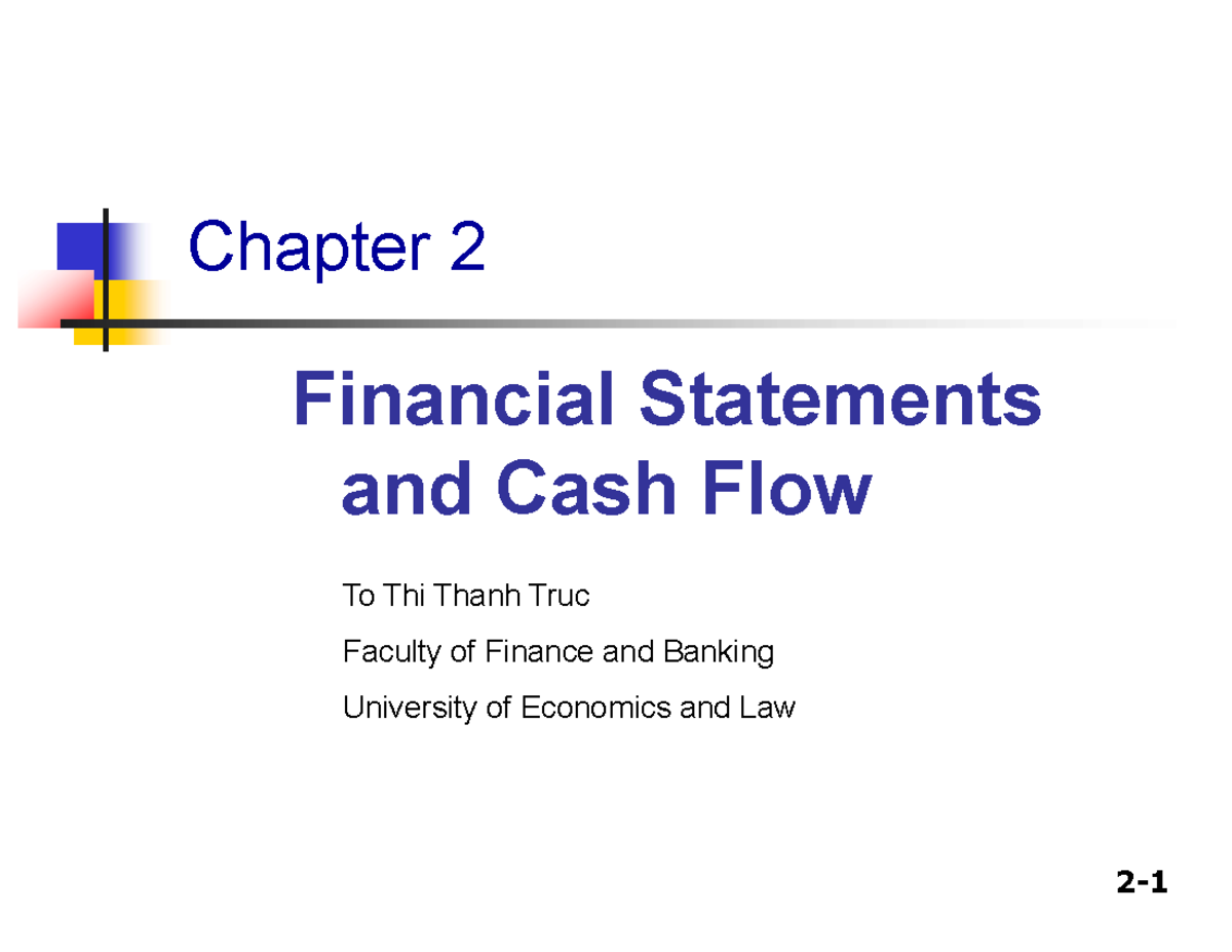 Chapter 2: Financial Statements & Cash Flow Analysis (FIN 101) - Studocu