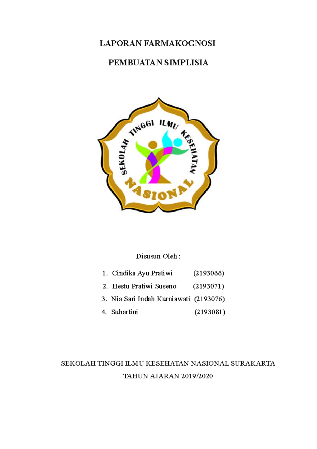 Laporan Farmakognosi: Pembuatan Simplisia Akar Alang-alang & Kuning ...