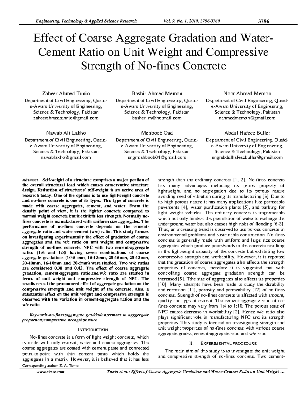 Effect of Coarse Aggregate Gradation & Water-Cement Ratio on Concrete ...