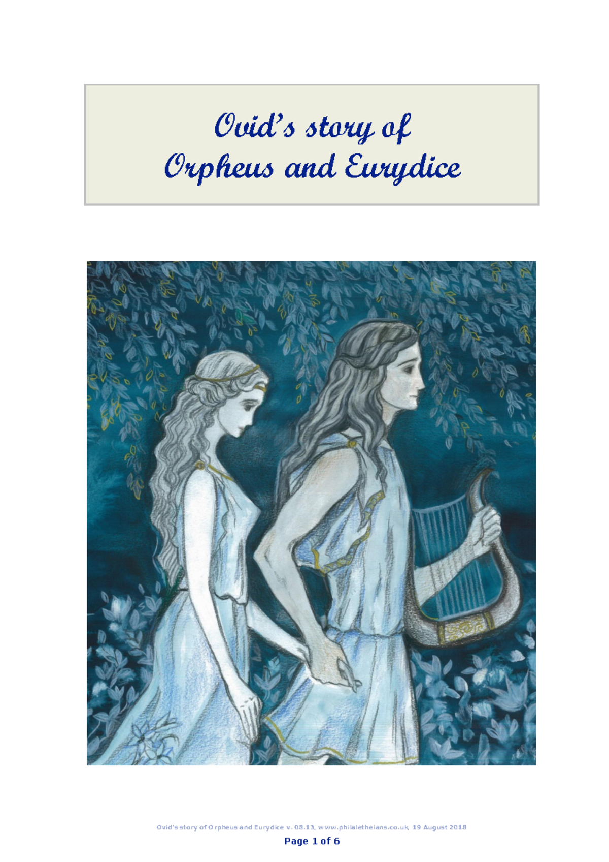Ovid's Narrative: The Tragic Love of Orpheus & Eurydice - Studocu