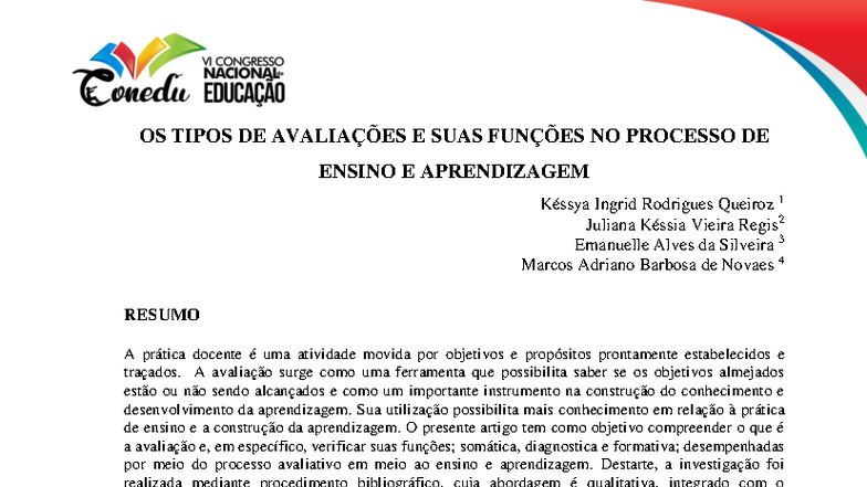 Trabalho EV127 MD1 SA2 ID7608 03092019 103334 - OS TIPOS DE AVALIAÇÕES ...