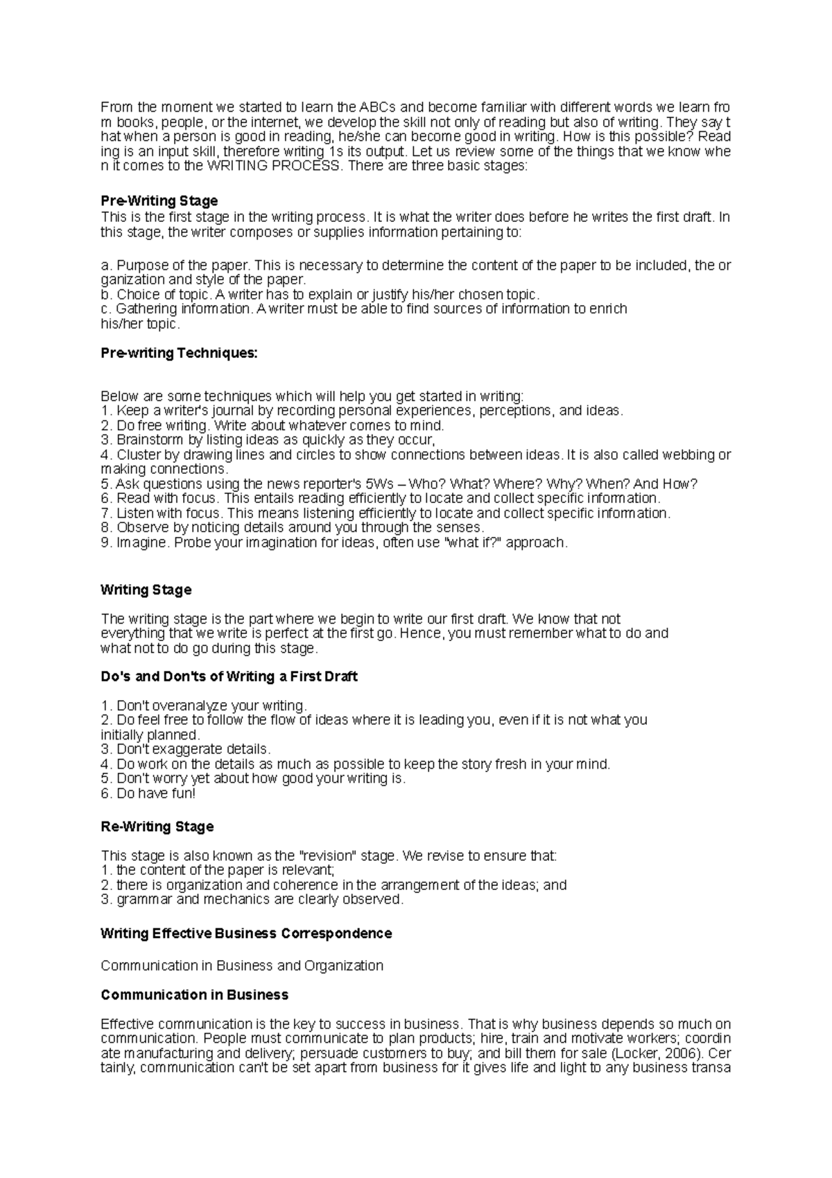 The Writing Process: Stages and Techniques - English 101 Prof - Studocu
