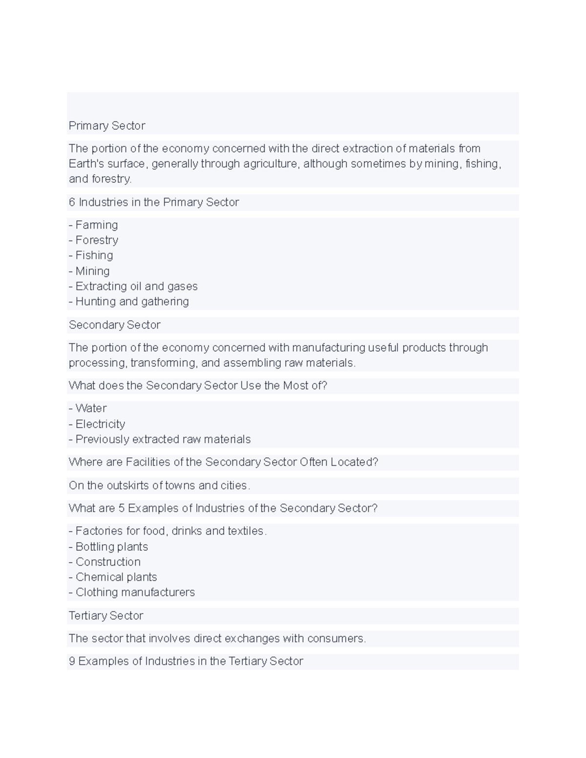 Understanding the primary, secondary, and tertiary sectors in the ...