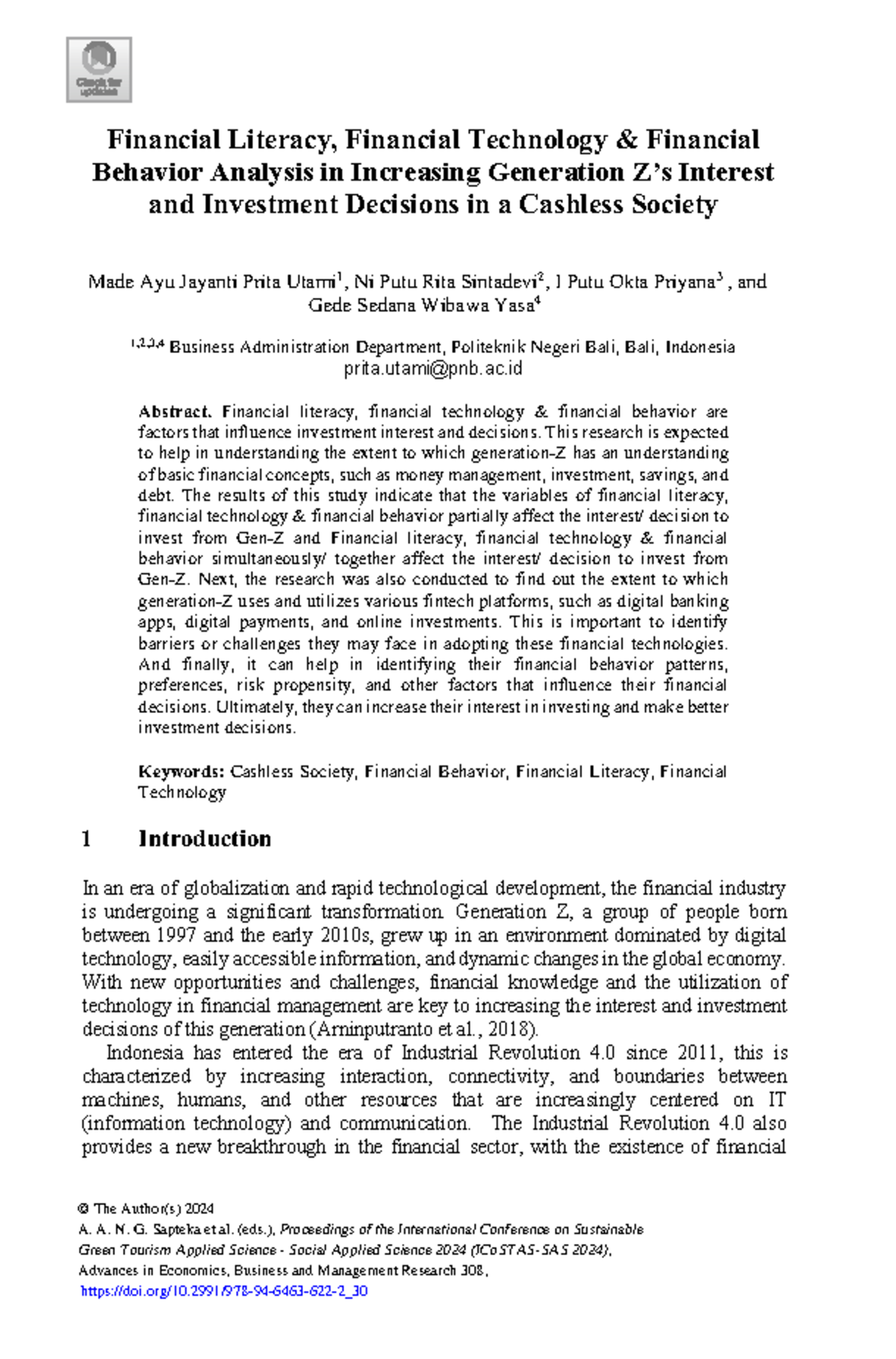 Financial Literacy and Technology: Analyzing Investment Behavior in a ...