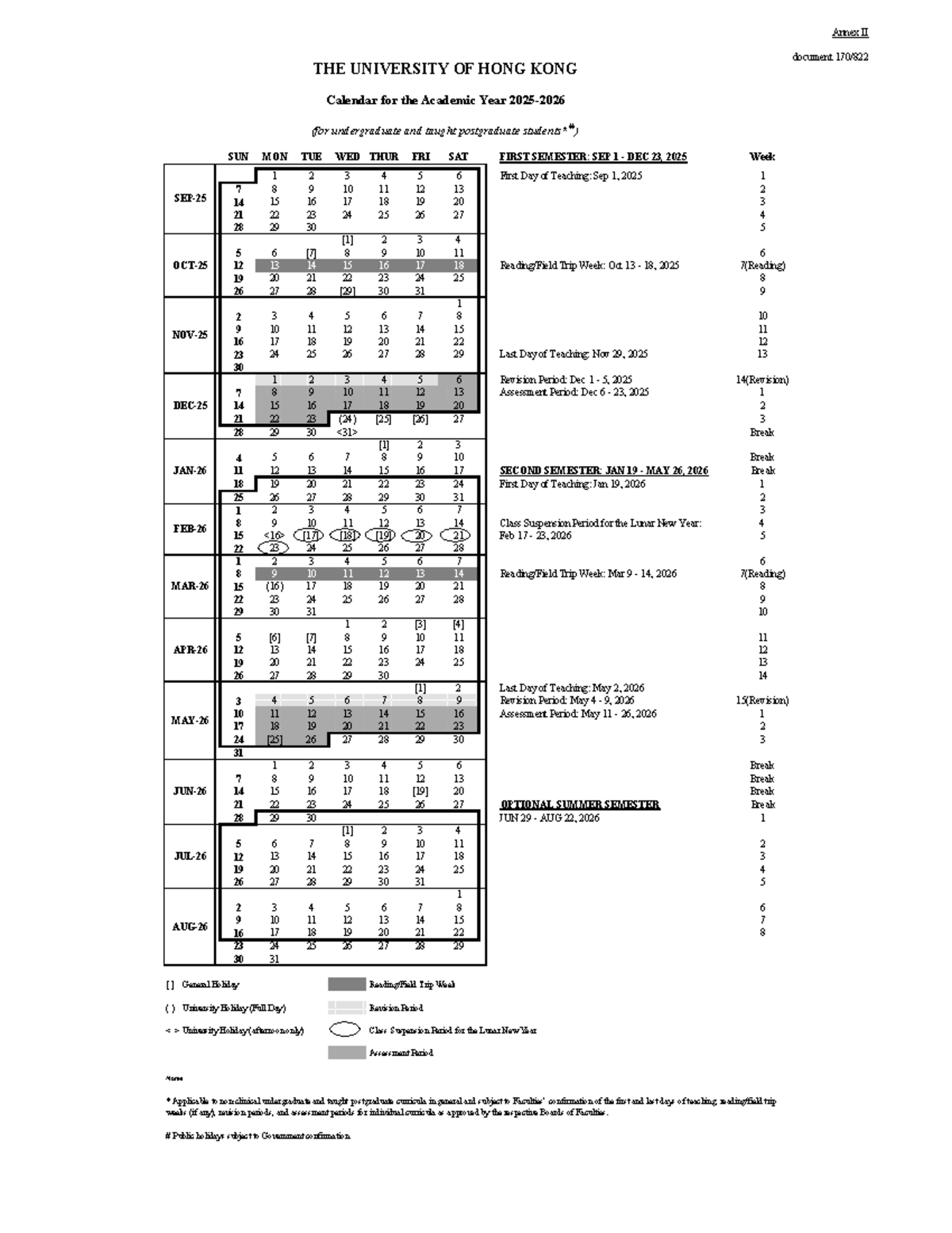 Academic Calendar 2025-26 for Undergrad & Postgrad Programs - Studocu