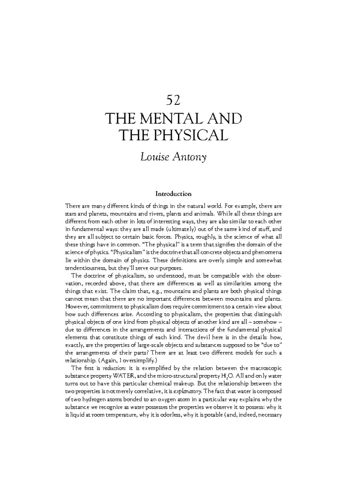 The Mental and the Physical: Consciousness and Intentionality Analysis ...