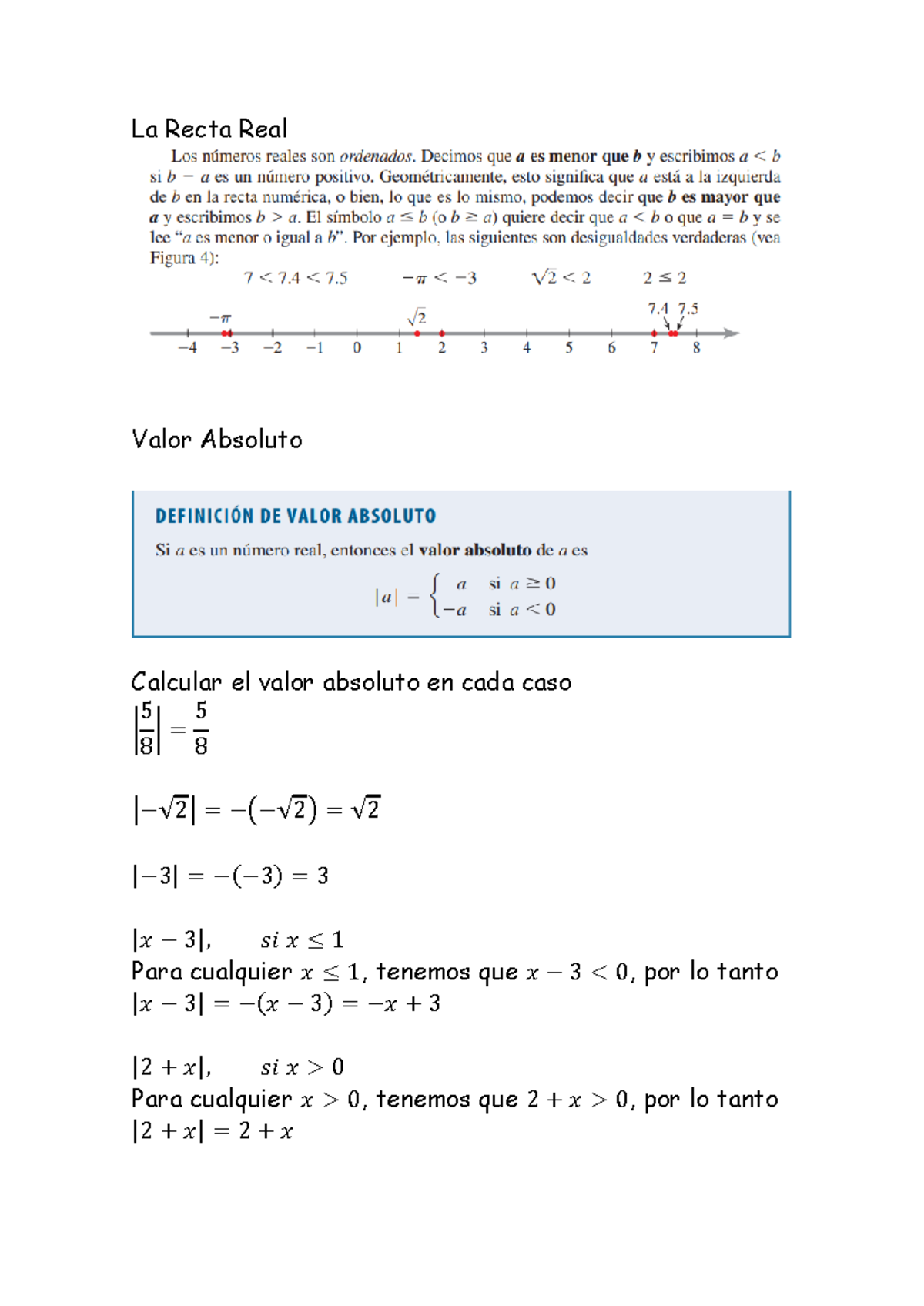 Apuntes Encuentro 3 MAT-014 - La Recta Real Valor Absoluto Calcular el ...