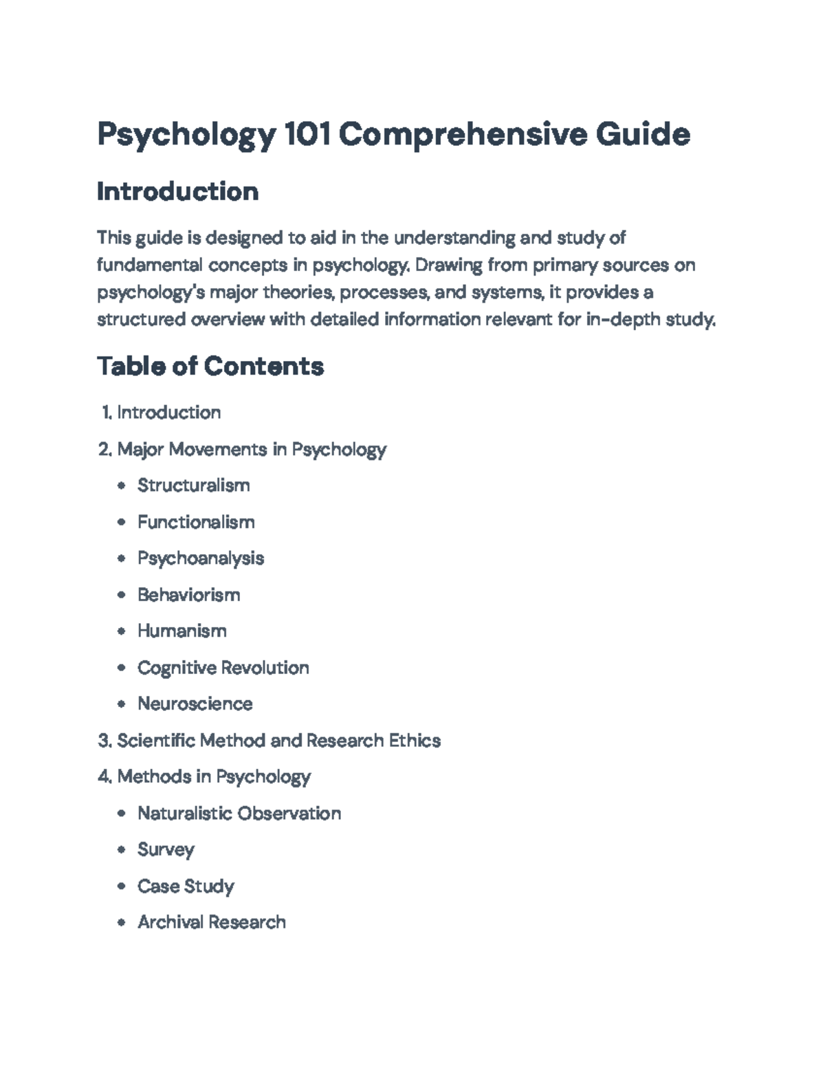 Psychology 101 Comprehensive Guide: Major Theories and Research Methods - Psychology 101 - Studocu