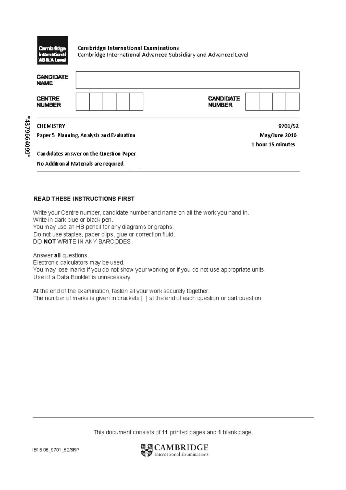 9701 s16 qp 52 with worked out answers - READ THESE INSTRUCTIONS FIRST ...