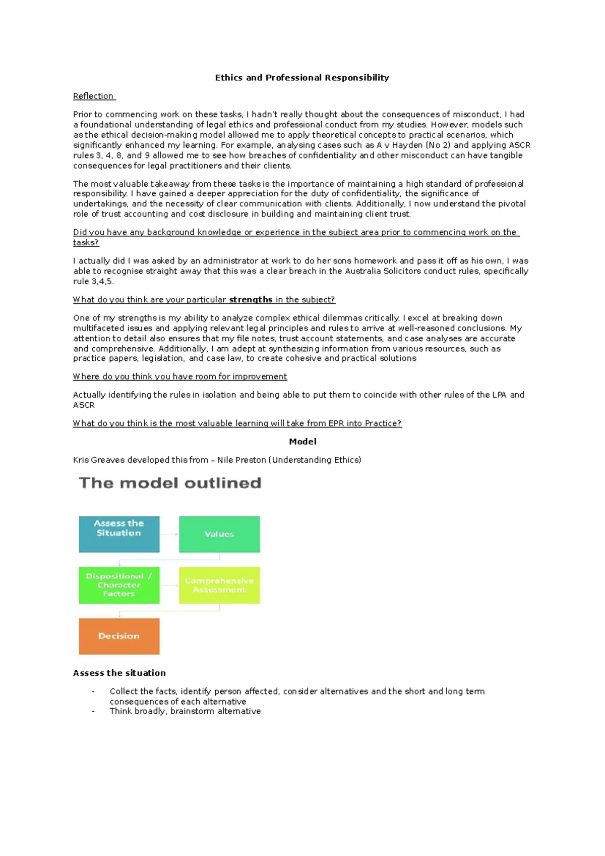 Ethics - However, models such as the ethical decision-making model ...