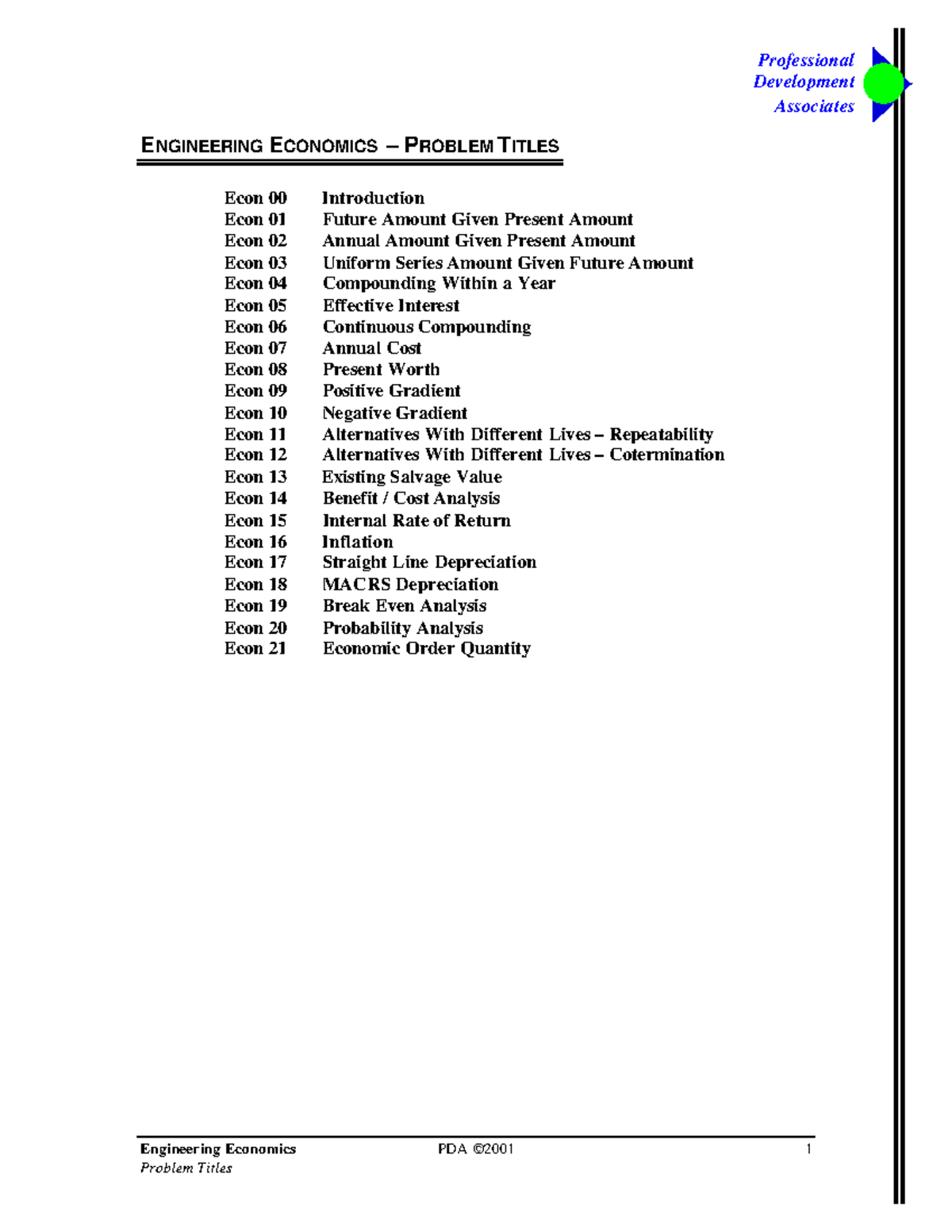Engineering Economics Problems & Solutions (Econ 00 - 21) - Studocu