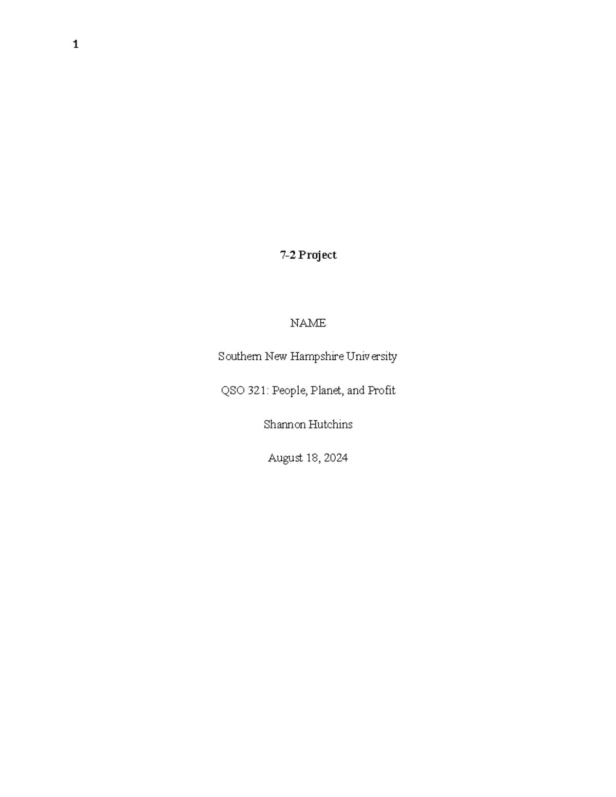 QSO 321 7-2 Project: Implementing Triple Bottom Line Strategies - Studocu