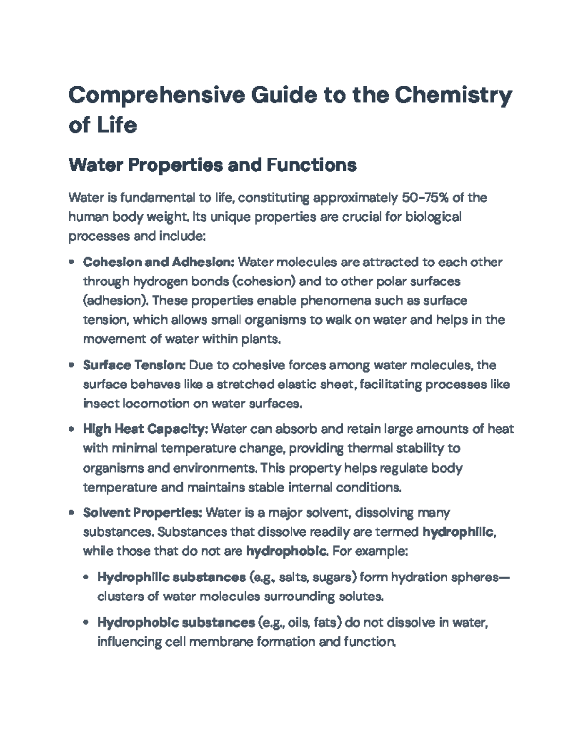 Comprehensive Biochemistry Overview: pH, Carbs, Lipids, Proteins, & ATP ...