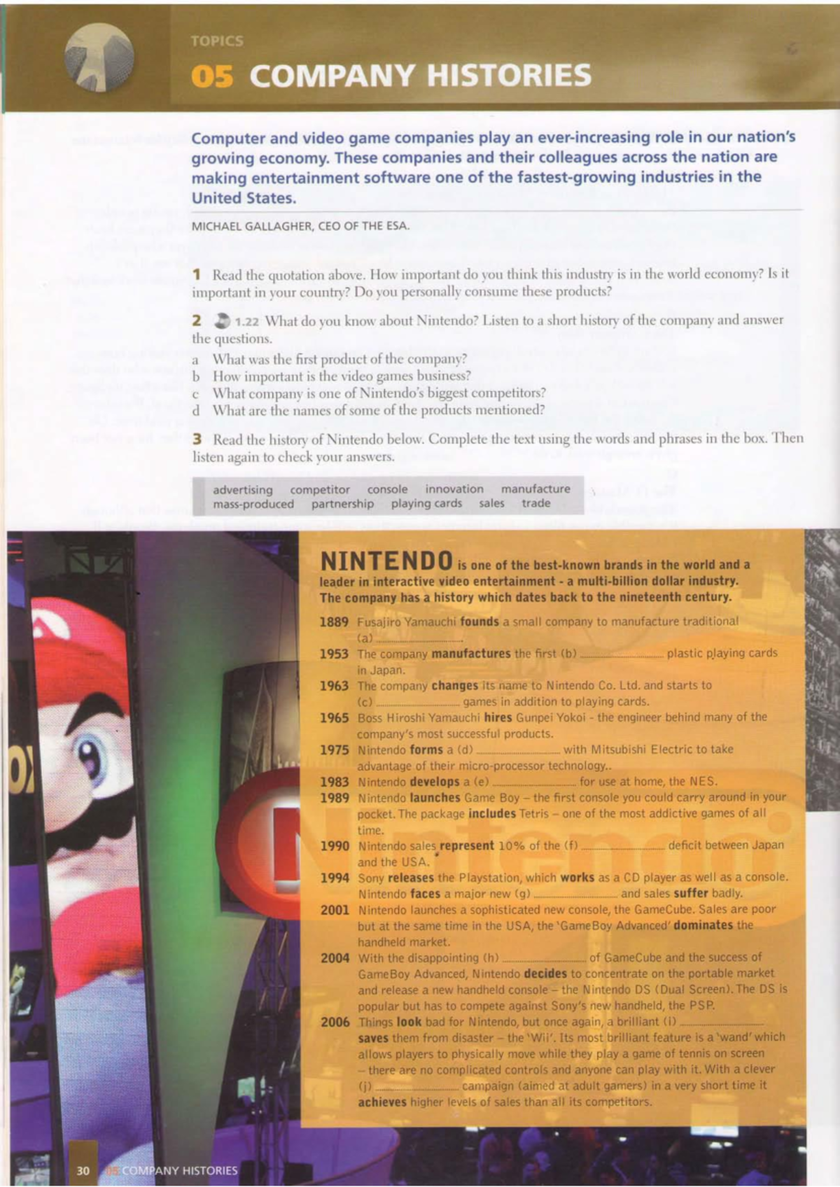 COMPANY HISTORIES: The Evolution of Nintendo in Past Simple - Studocu