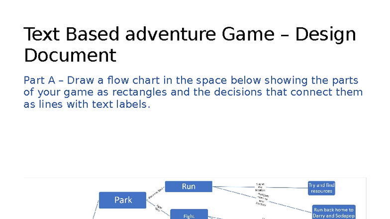 CYOA Design Final: Flow Chart for Text-Based Adventure Game - Studocu