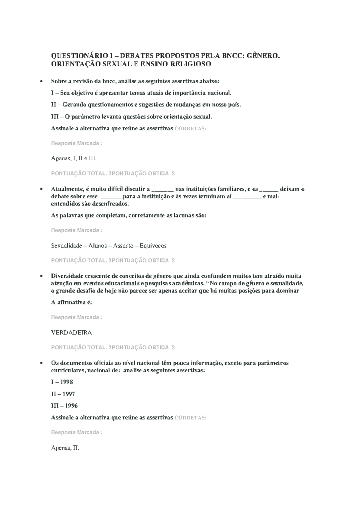 Questionário EM PDF - Questionário - QUESTIONÁRIO – ORIENTAÇÃO ...