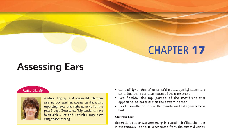 CHAPTER 17 Assessing Ears: Case Study of Andrea Lopez - Studocu