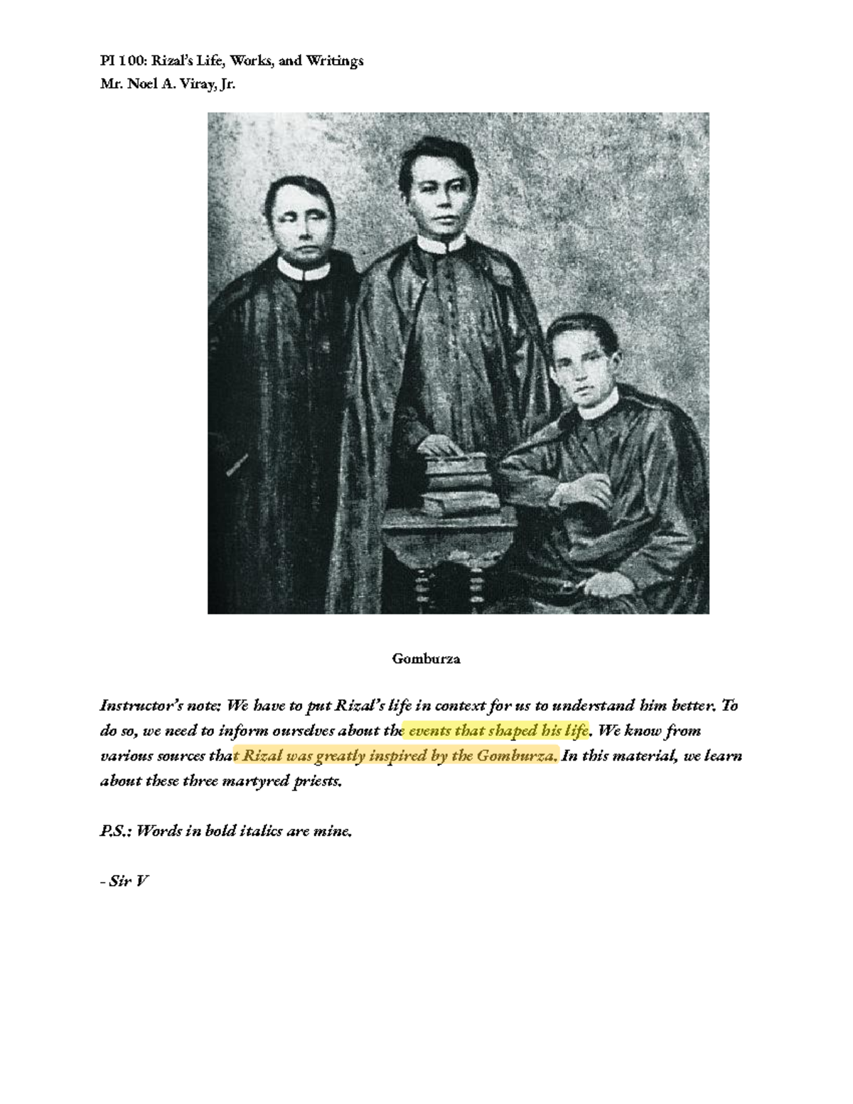 PI 100: Gomburza and the Cavite Mutiny - Context and Impact - Studocu