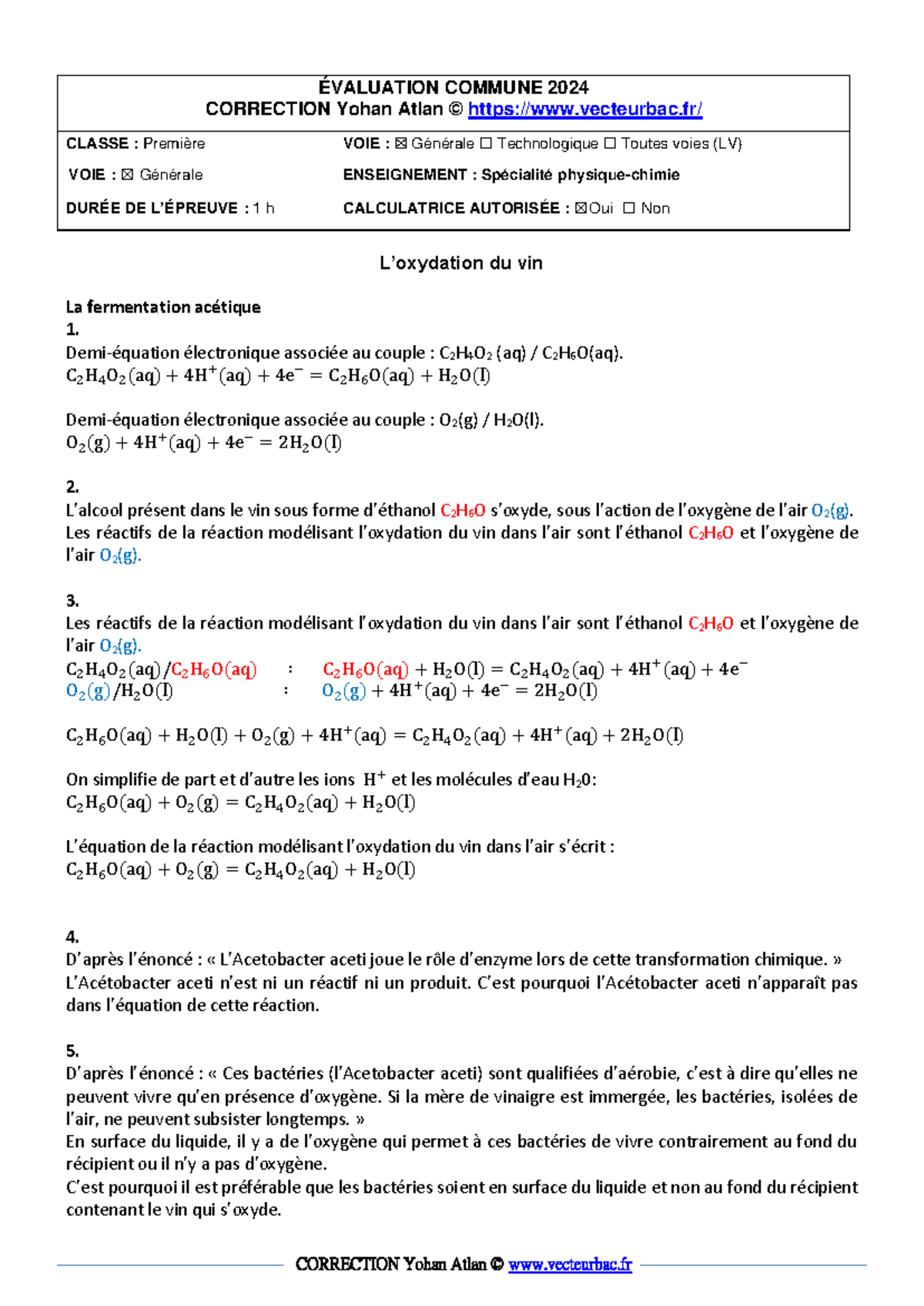 Correction Loxydation du vin - L’oxydation du vin La fermentation ...