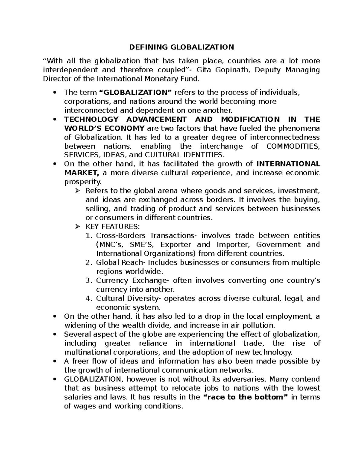 Globalization: Key Features, Effects, and Types Explained (ECO 101 ...