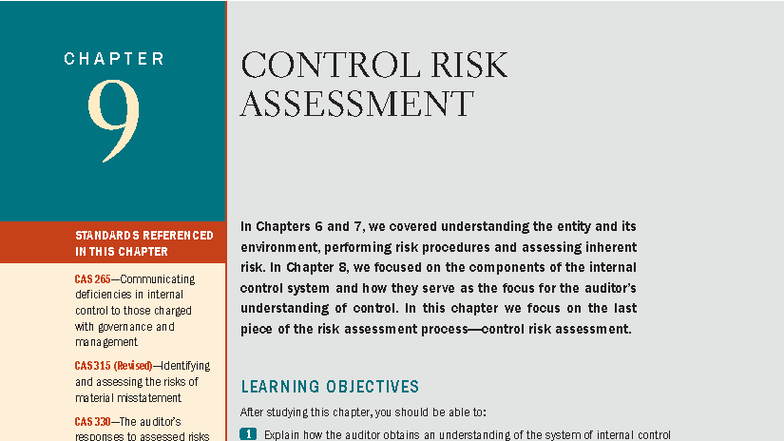 Chapter 9 - Control Risk Assessment: Understanding Internal Control ...