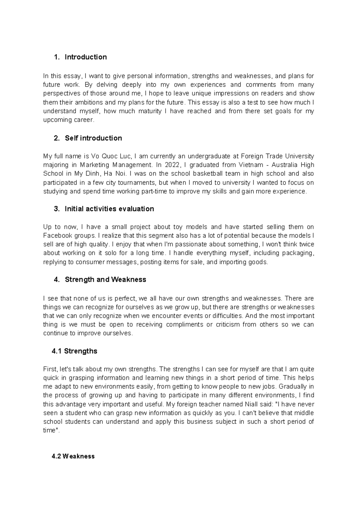 Essay Introduction - 1. Introduction In this essay, I want to give ...