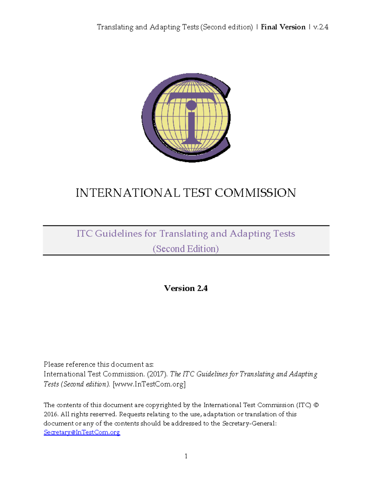 ITC Guidelines for Translating and Adapting Tests (2nd Ed.) - Final ...