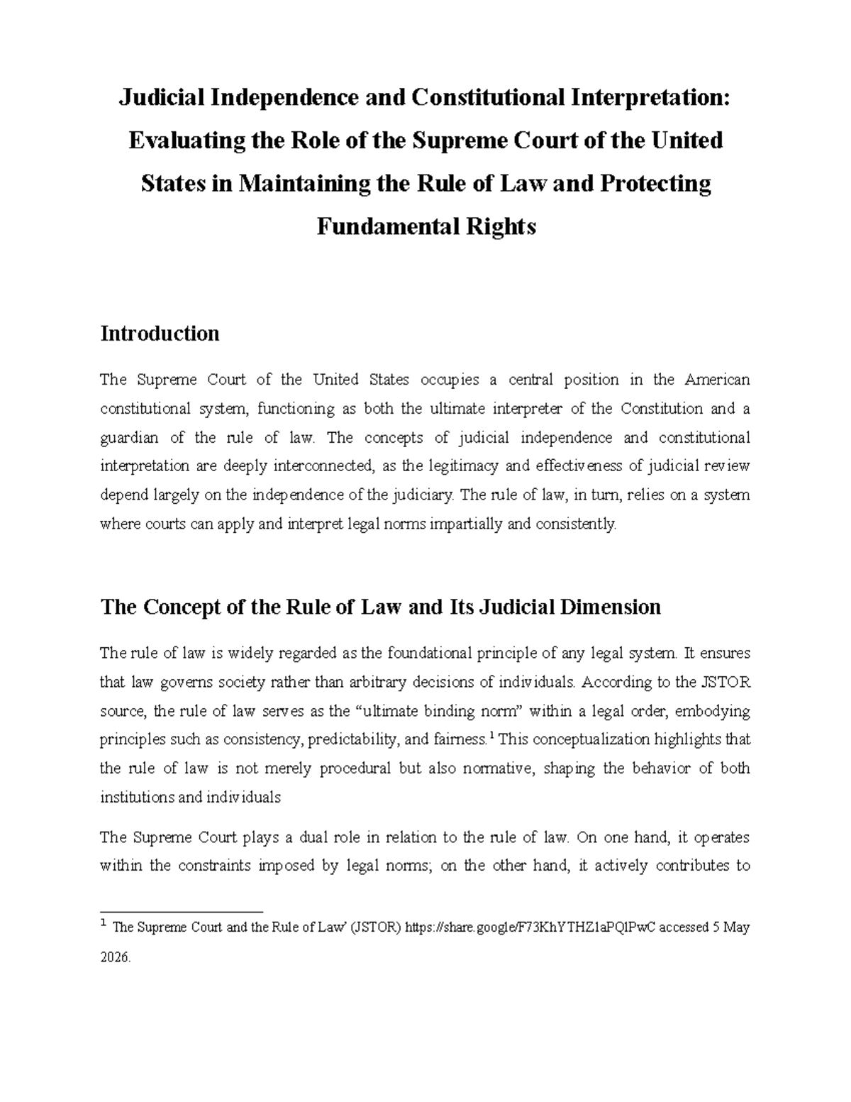 Judicial Independence and Constitutional Interpretation: A Comparative ...