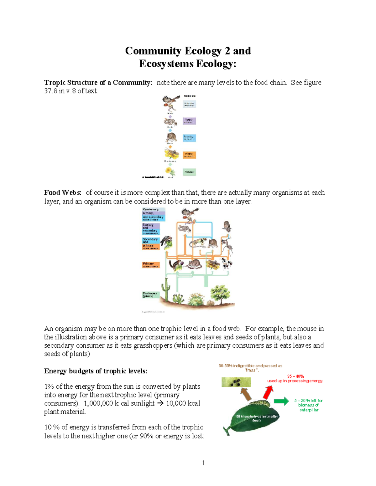 Community Ecology and Ecosystems: Energy and Nutrient Cycles - Studocu