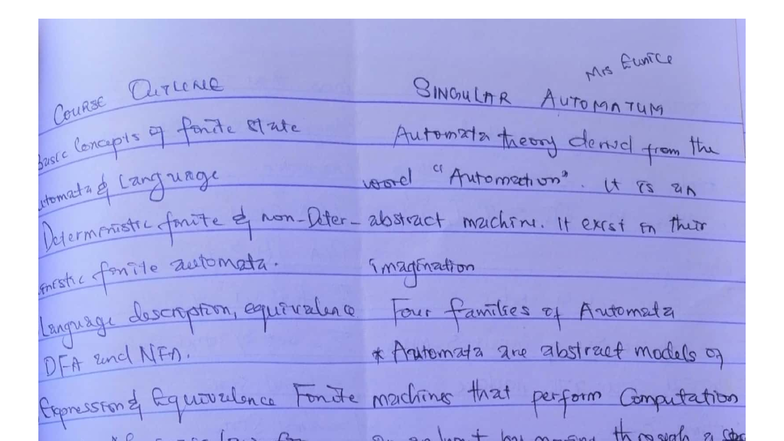 CSC 316 - Automata Theory: Concepts of Finite State Machines - Studocu