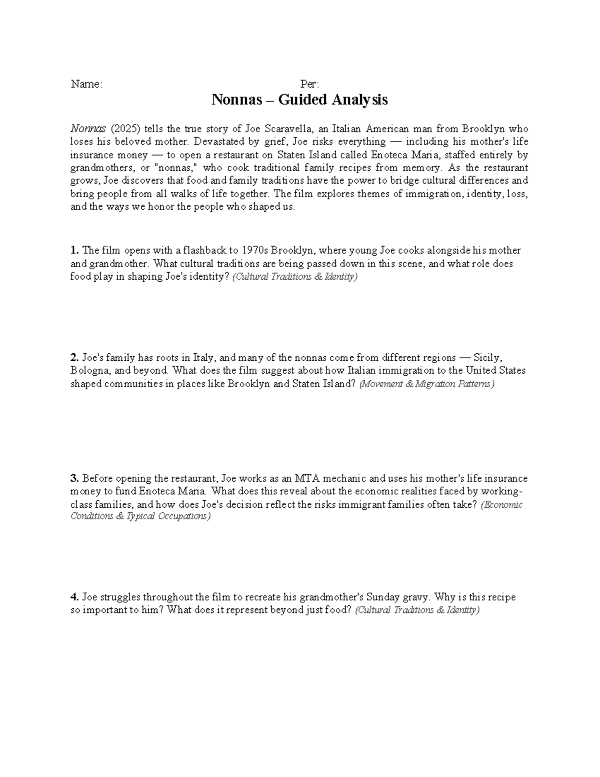 Nonnas (2025) – Guided Analysis of Cultural Identity & Immigration ...