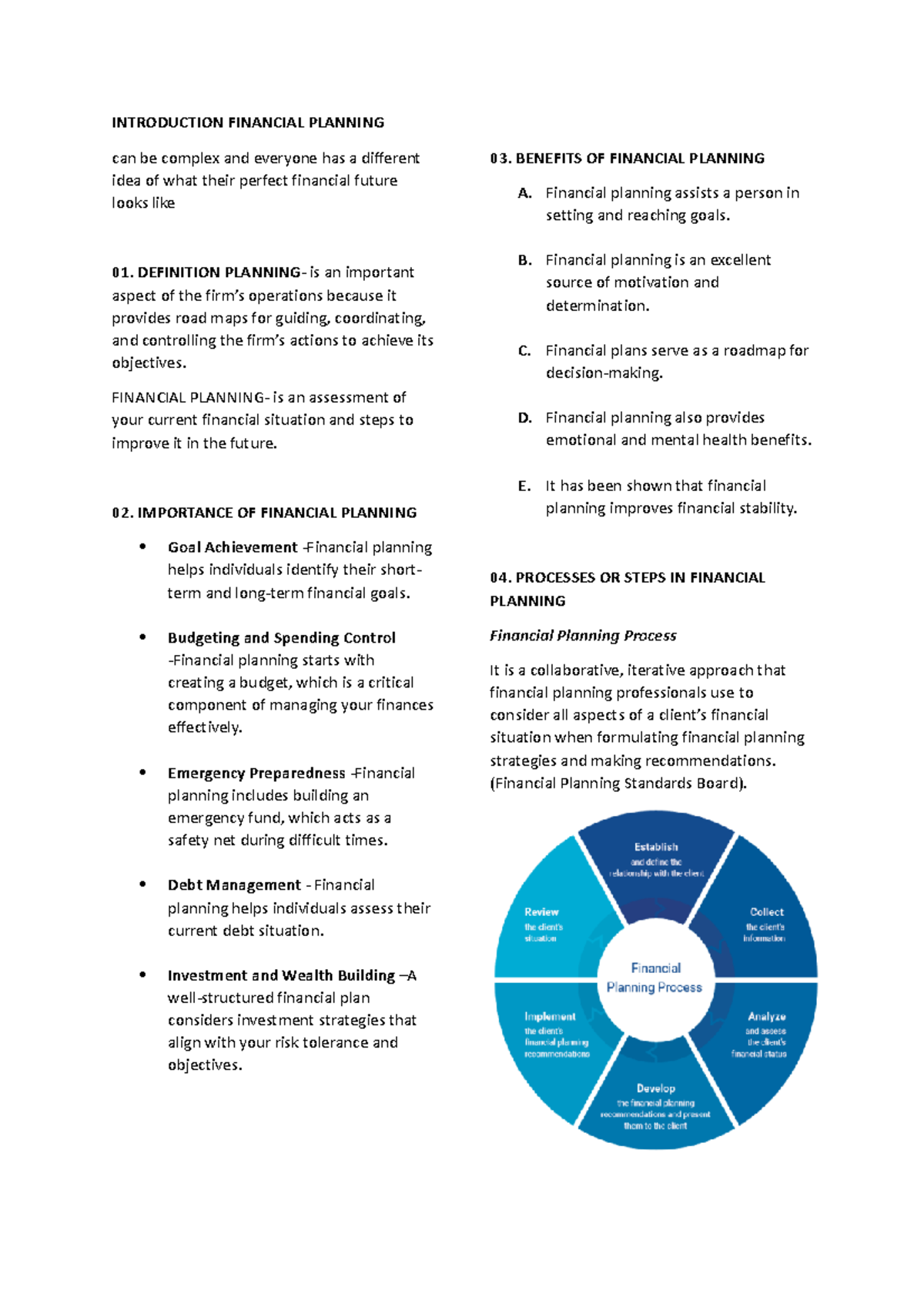 Intro TO Finplan - this is for students for their learning ...