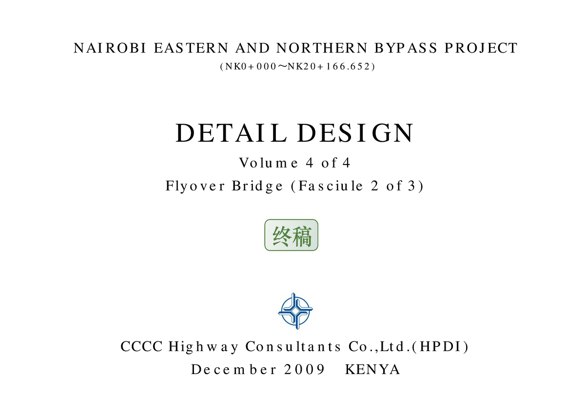 NAIROBI EASTERN AND NORTHERN PASS PROJECT: Flyover Bridge Design Volume ...