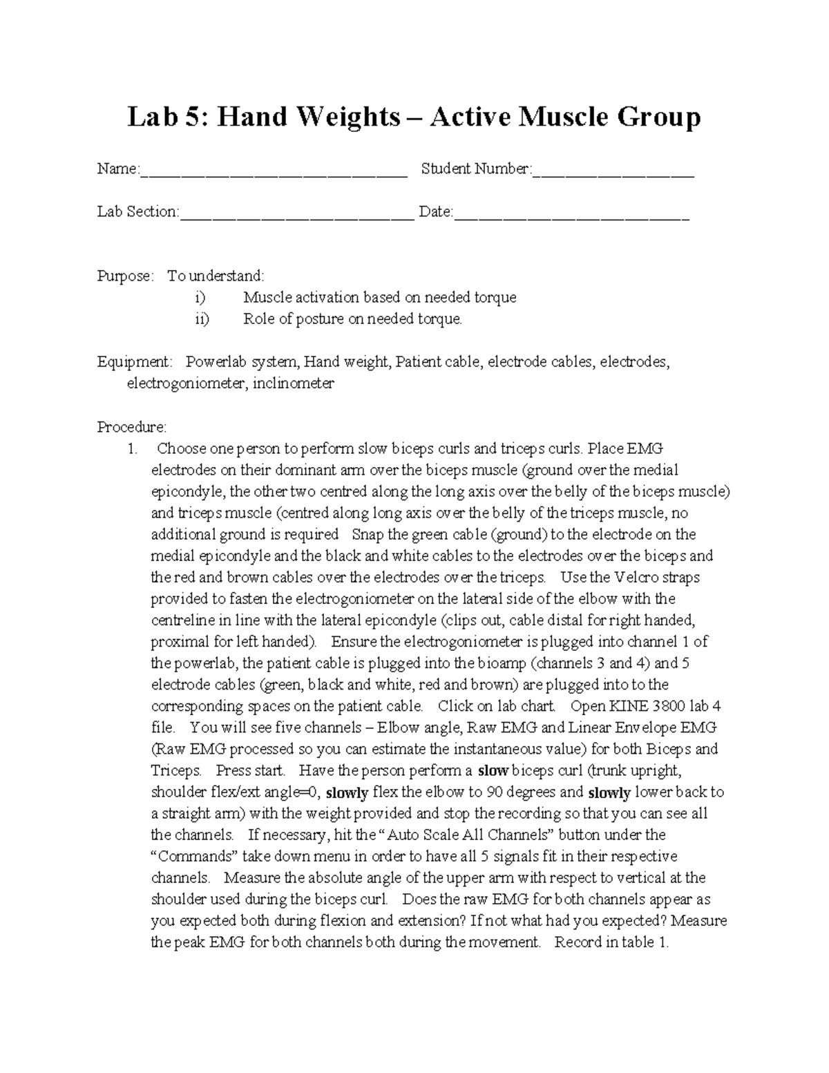 Lab 5: Active Muscle Group Analysis in Hand Weights Exercise - Studocu