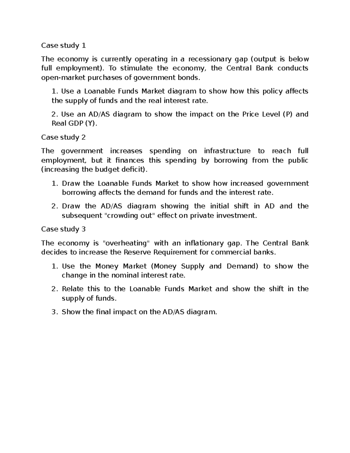 Case Study 01: Economic Policies and Market Impacts Analysis - Studocu