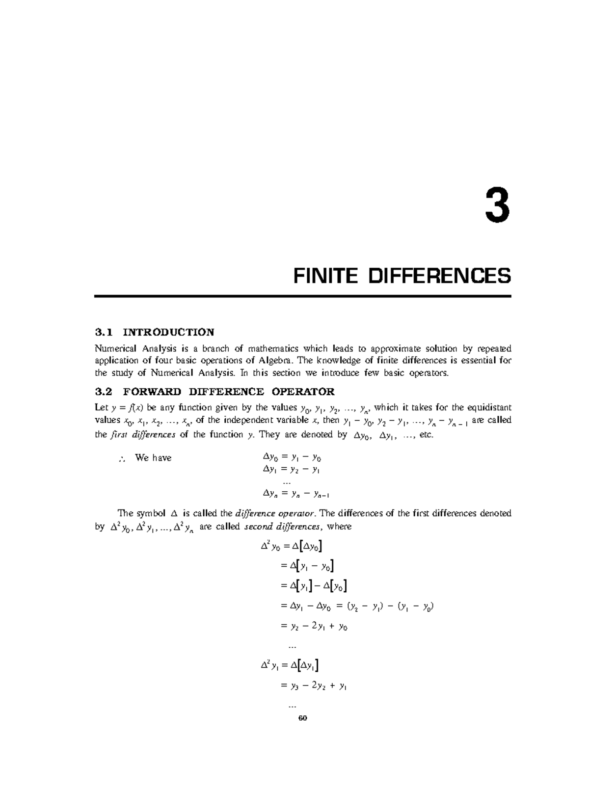 Numerical Analysis- Finite Differences - 3 INTRODUCTION Numerical ...