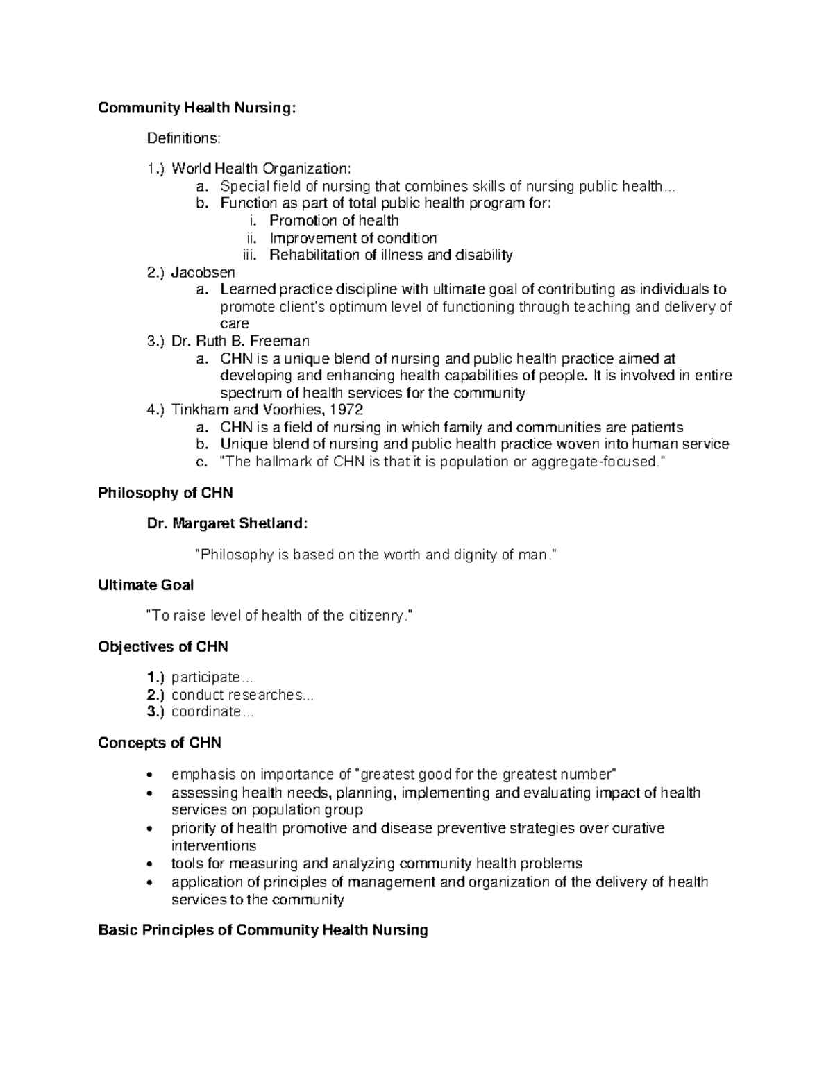 Framework of Community Health Nursing in the Philippines - Bachelor of ...