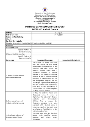 2nd Quarter Portfolio-DAY 2024 s.y. 2024-2025-ACR - Republic of the ...