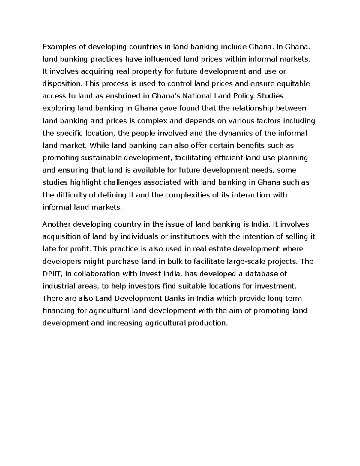 Land Banking Practices in Developing Countries: Ghana & India Notes ...