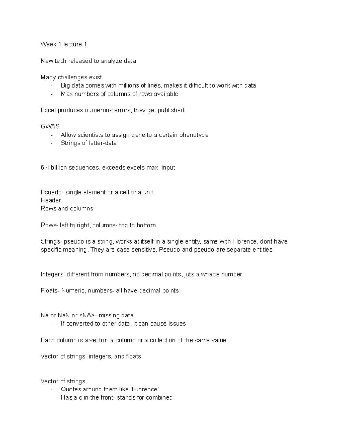 CS101 Week 1 Lecture 1: Analyzing Big Data Challenges - Studocu