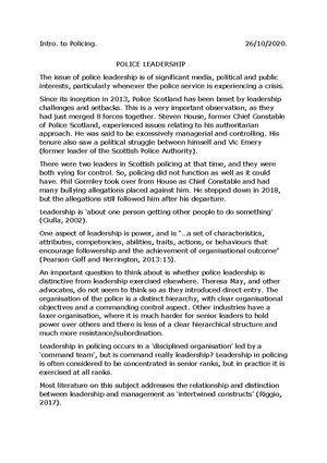 The Structure, Roles, and Functions of the UK Police - Introduction to ...