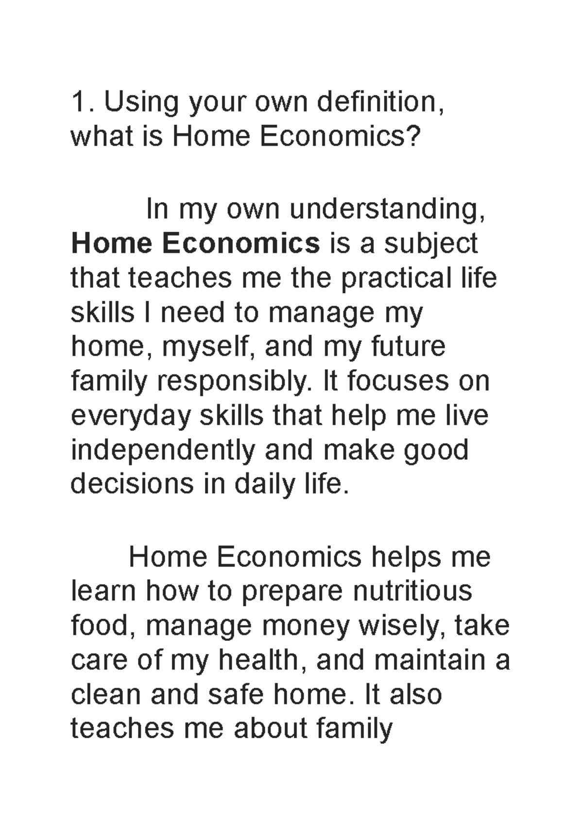 Home Economics: Understanding Its Importance in TLE Specialization ...