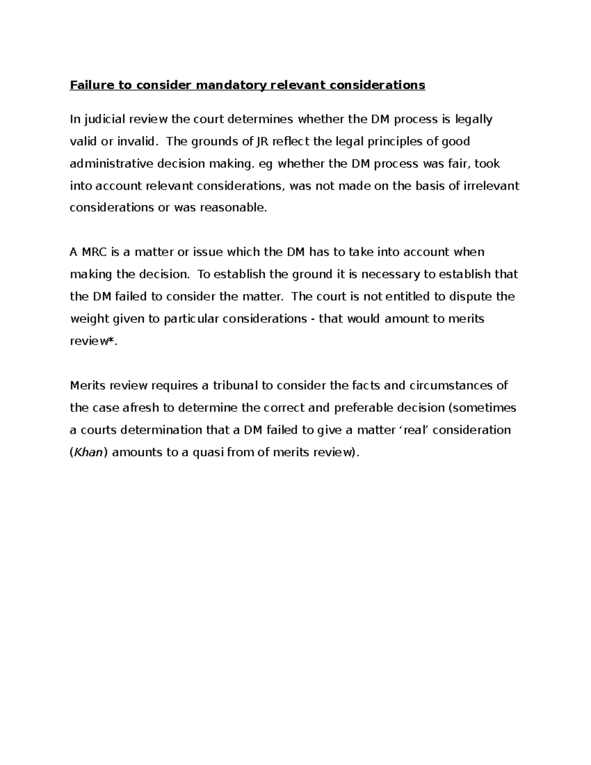 Mandatory Relevant Considerations in Judicial Review: A Comprehensive ...