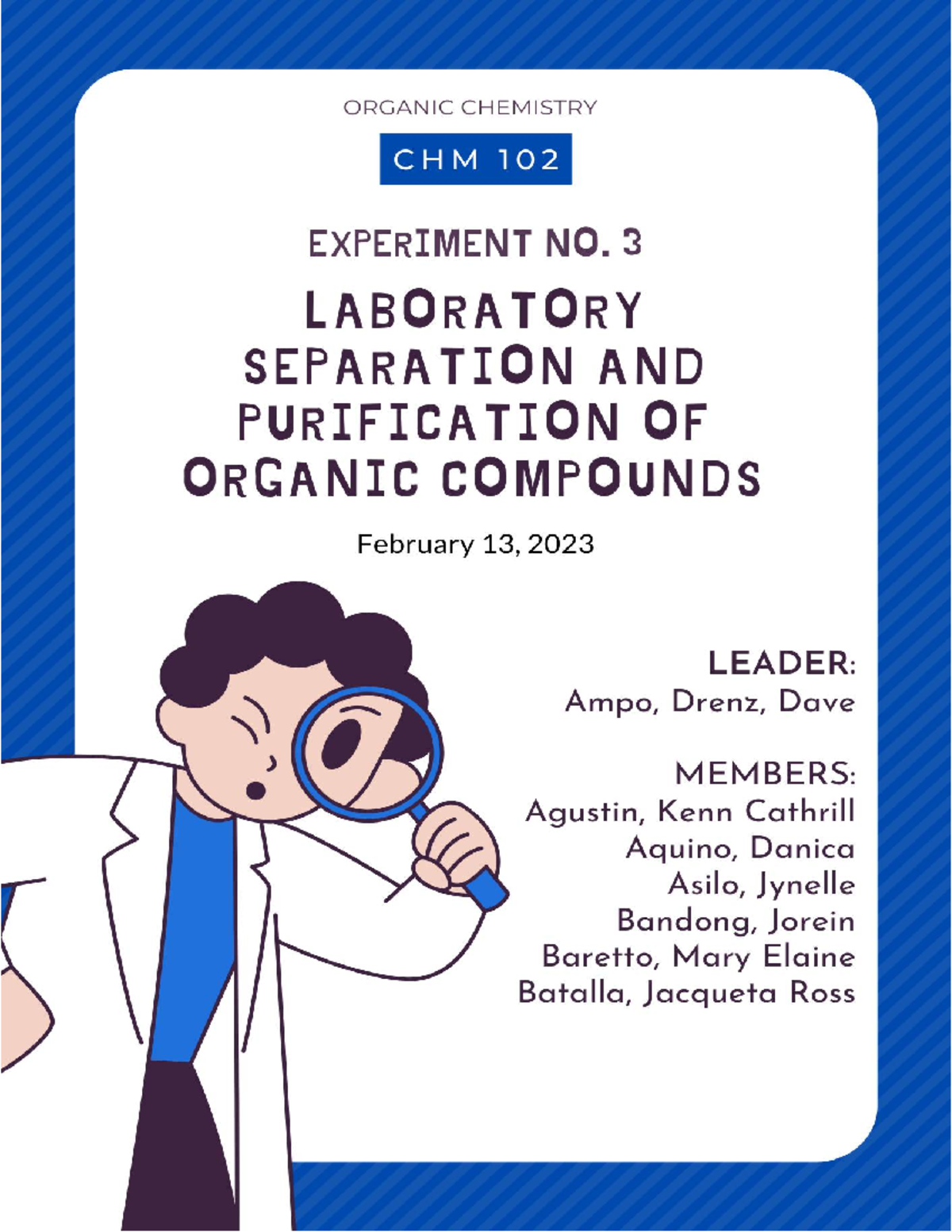 Experiment No. 3: Separation & Purification of Organic Compounds - Part ...