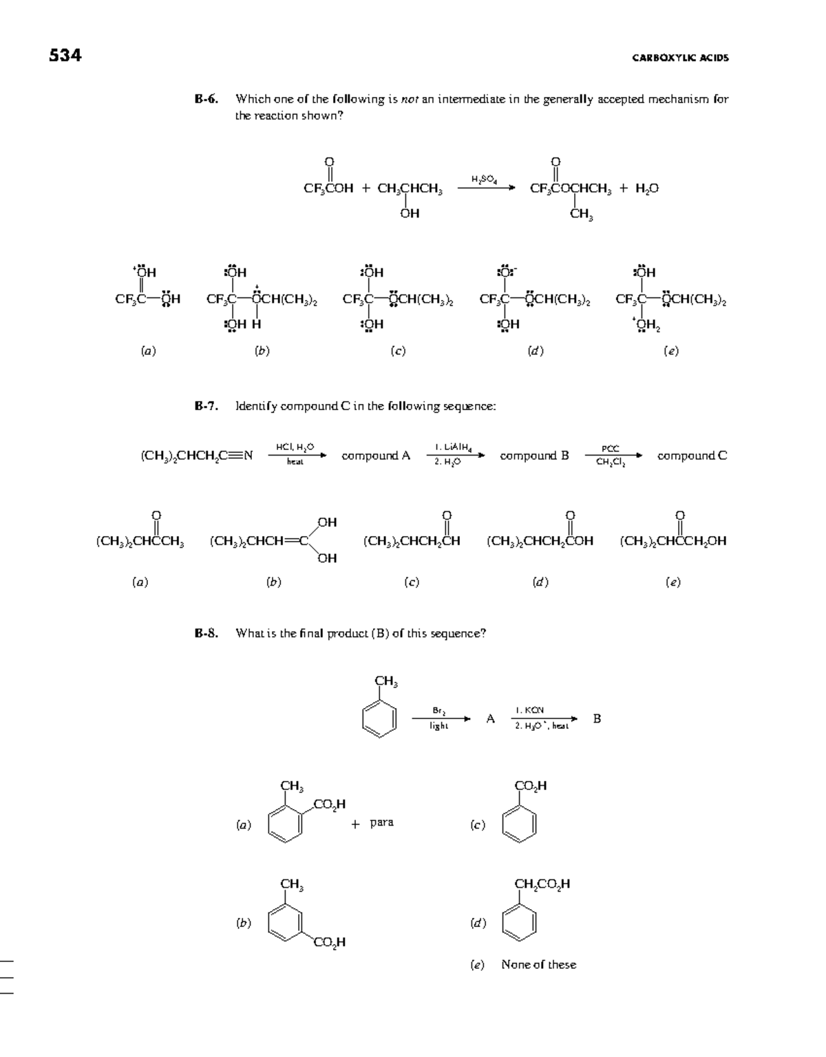 534 Organic Chemistry: Carboxylic Acids Mechanism & Intermediates - Studocu