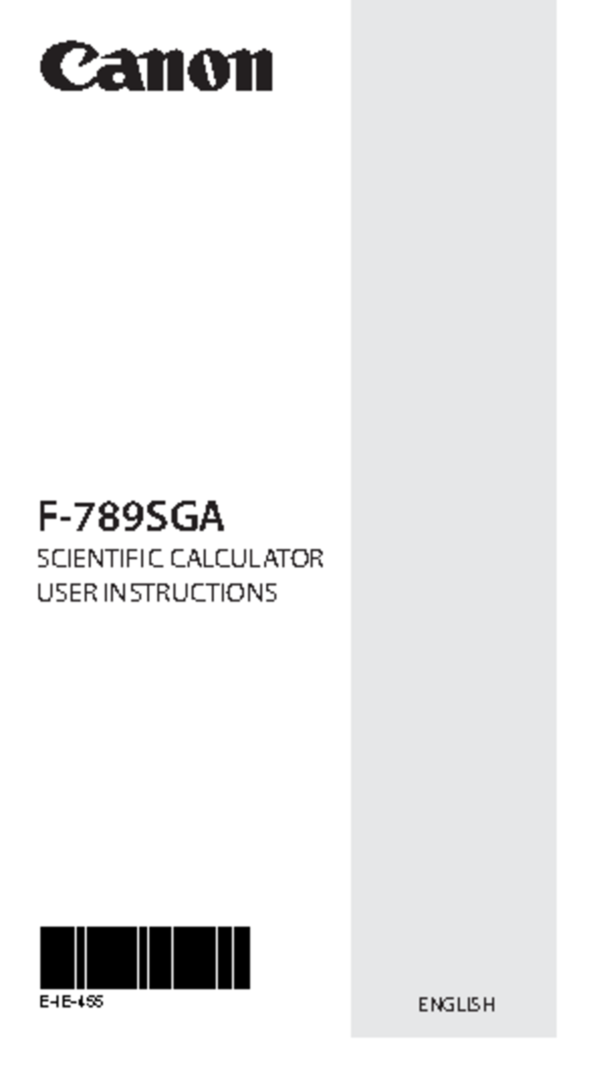 F-789SGA Scientific Calculator User Manual and Instructions - Studocu