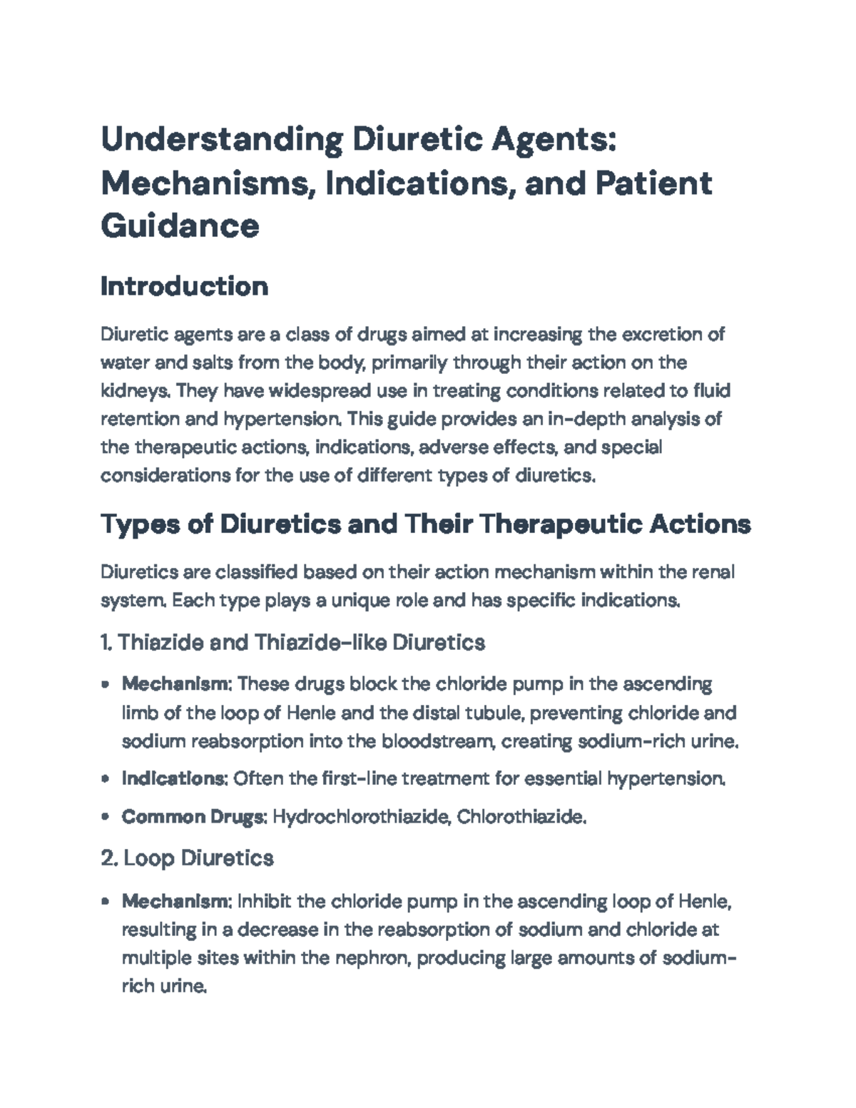 Understanding Diuretic Agents: Mechanisms, Indications & Patient Care ...