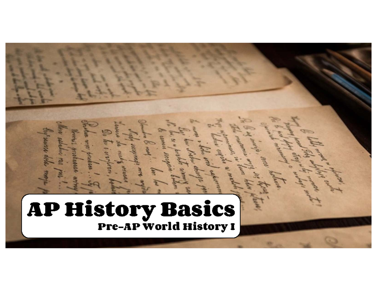 AP History Basics: Pre-AP World History I Exam Guide - Studocu
