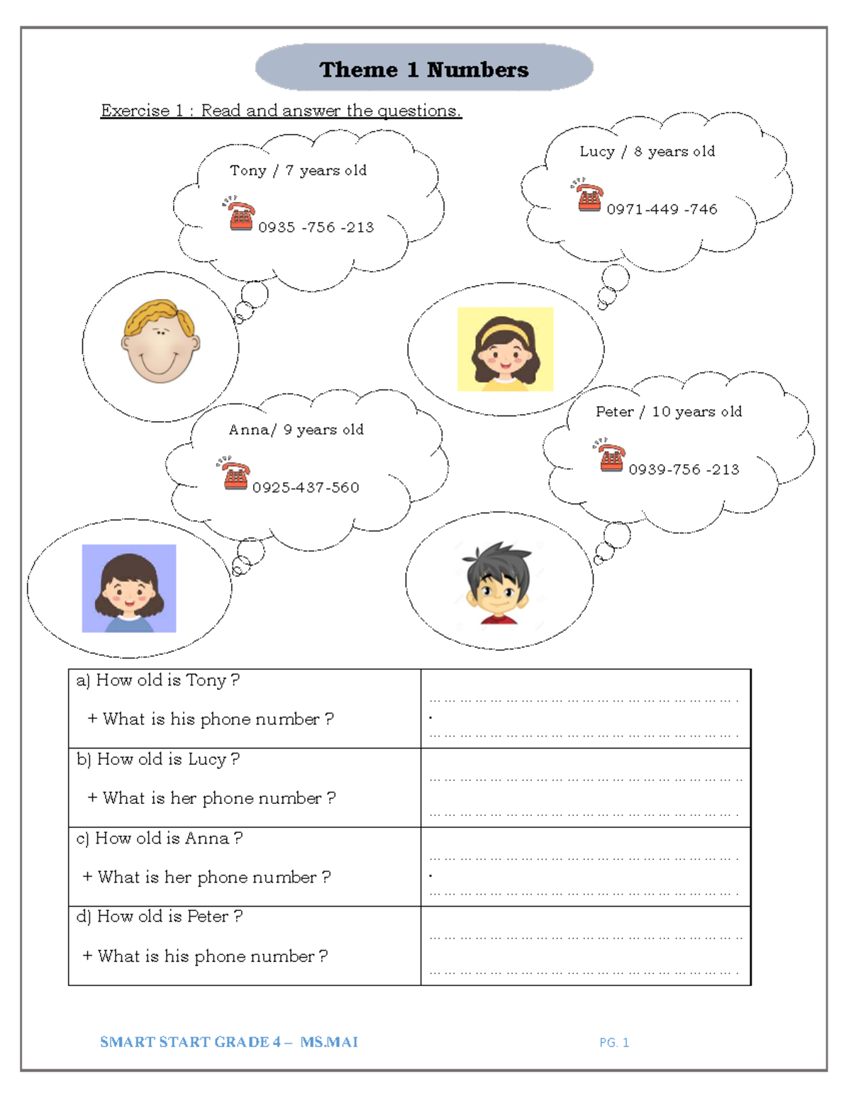 SMART START GRADE 4: Theme 1 Numbers Exercises and Questions - Studocu